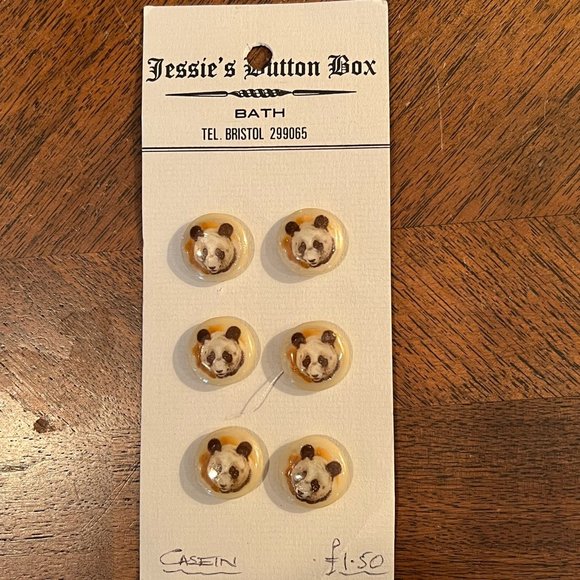 Accessories | Vintage Rare Set Of Six Casein Panda Buttons | Poshmark